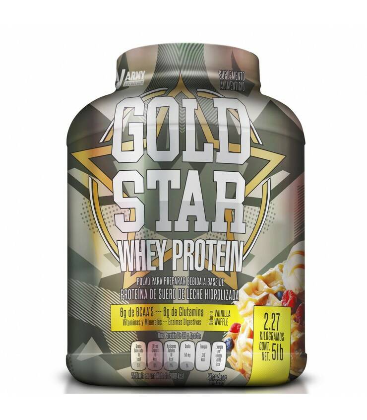 Gold Star Whey Protein 5lbs de Army Nutrition